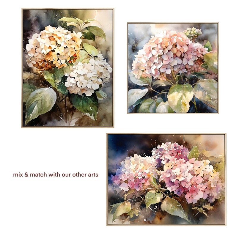 Pink Hydrangea Watercolor Print: Botanical Floral Wall Art - Etsy