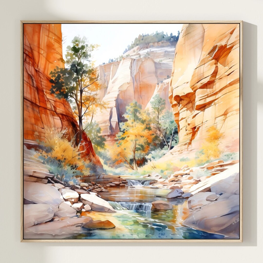 Zion National Park Travel Print, Zion Wall Art Print, Zion Travel Art ...