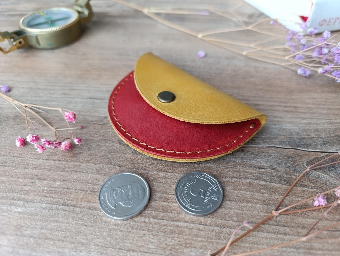 Leather Coin Purse, Wallet Change Purse, Coin Holder, Slim Leather ...