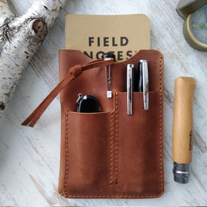 Leather Edc Slip Case/ Field Note Case/notebook Case/ EDC Pocket ...