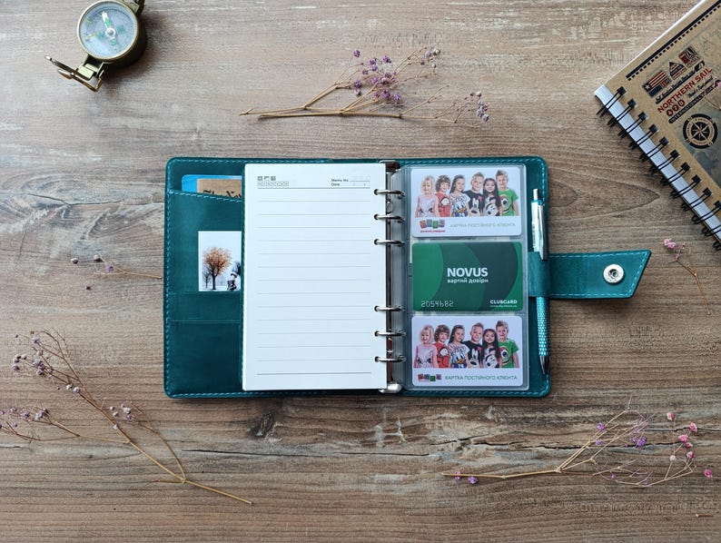A6 Leather Ring Binder, 6 Ring Organizer, Reusable Planner Cover, A6 ...