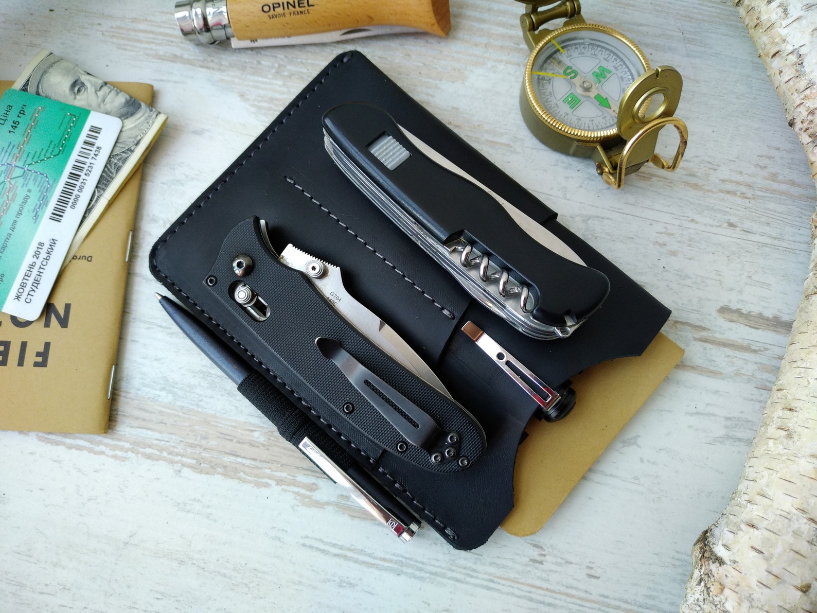 EDC Organizer/leather Edc Organizer for Field Notes/edc Pocket - Etsy