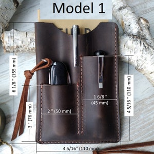 Leather Edc Slip Case/ Field Note Case/notebook Case/ EDC Pocket ...