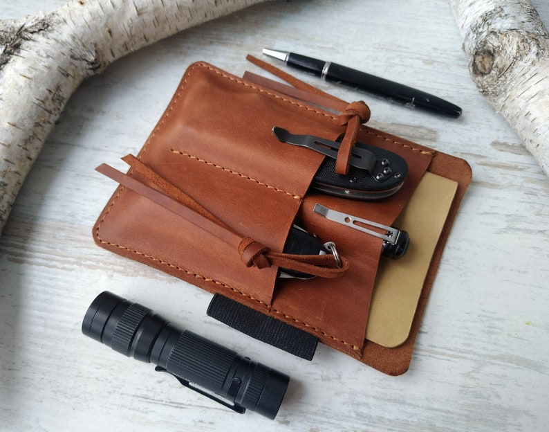 Leather Edc Organizer for Field Notes/edc Organizer/edc Pocket | Etsy