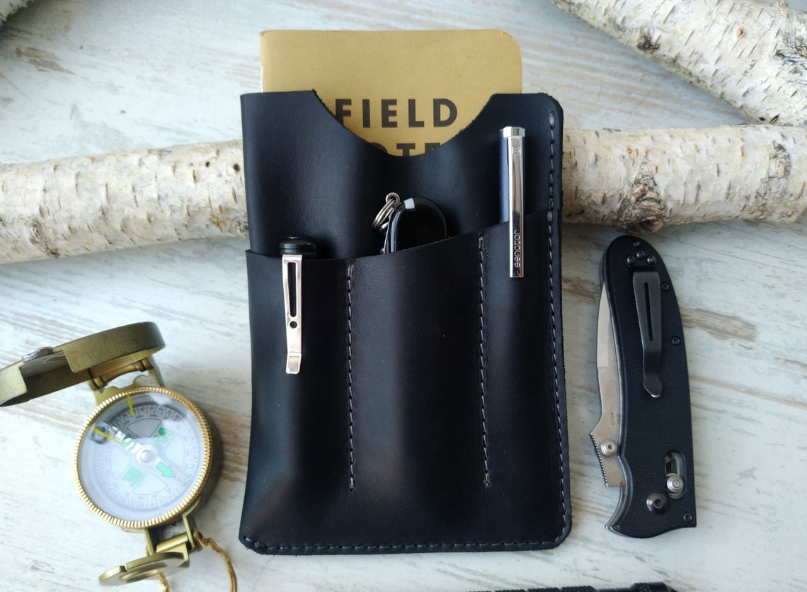EDC Organizer/leather Edc Organizer for Field Notes/edc Pocket - Etsy