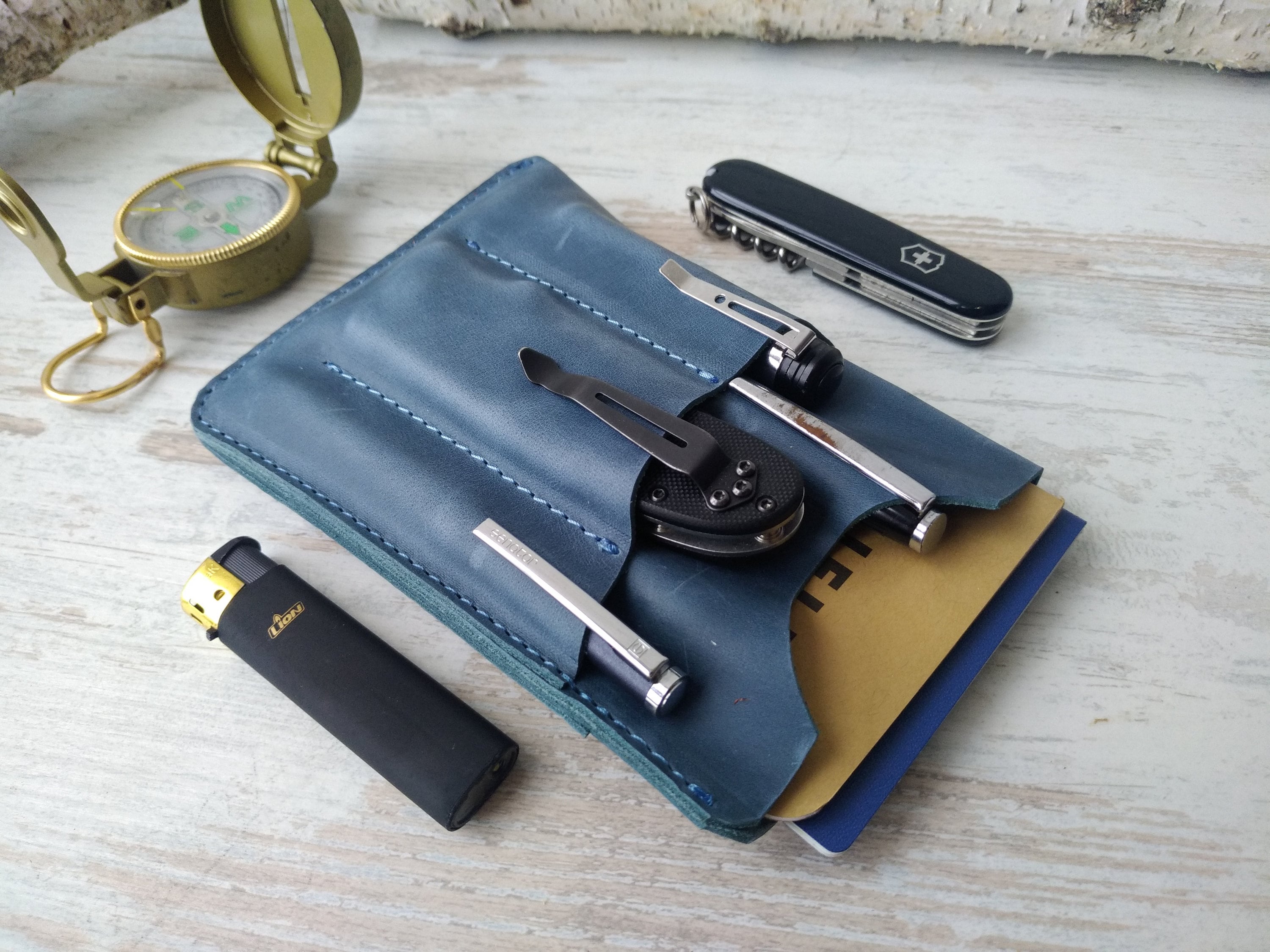 EDC Organizer/leather Edc Organizer for Field Notes/edc Pocket - Etsy