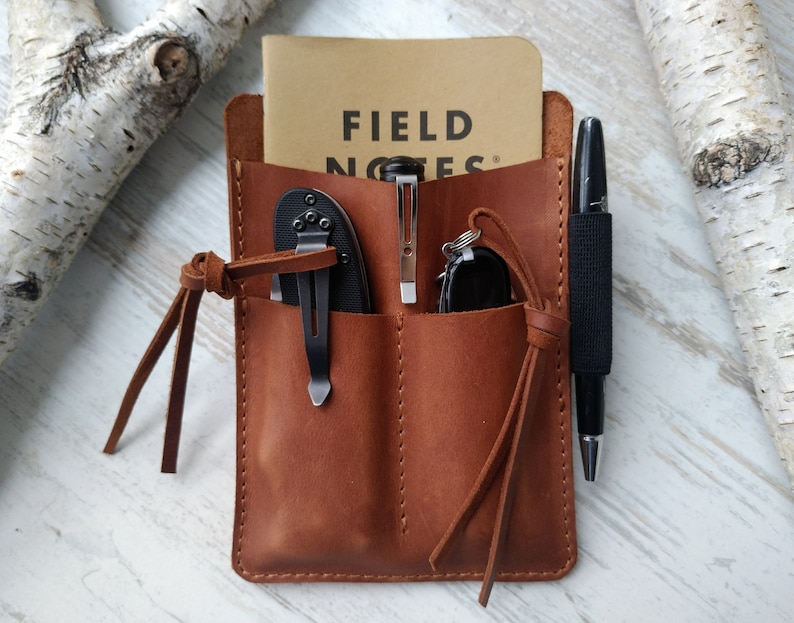 Leather Edc Organizer for Field Notes/edc Organizer/edc Pocket | Etsy