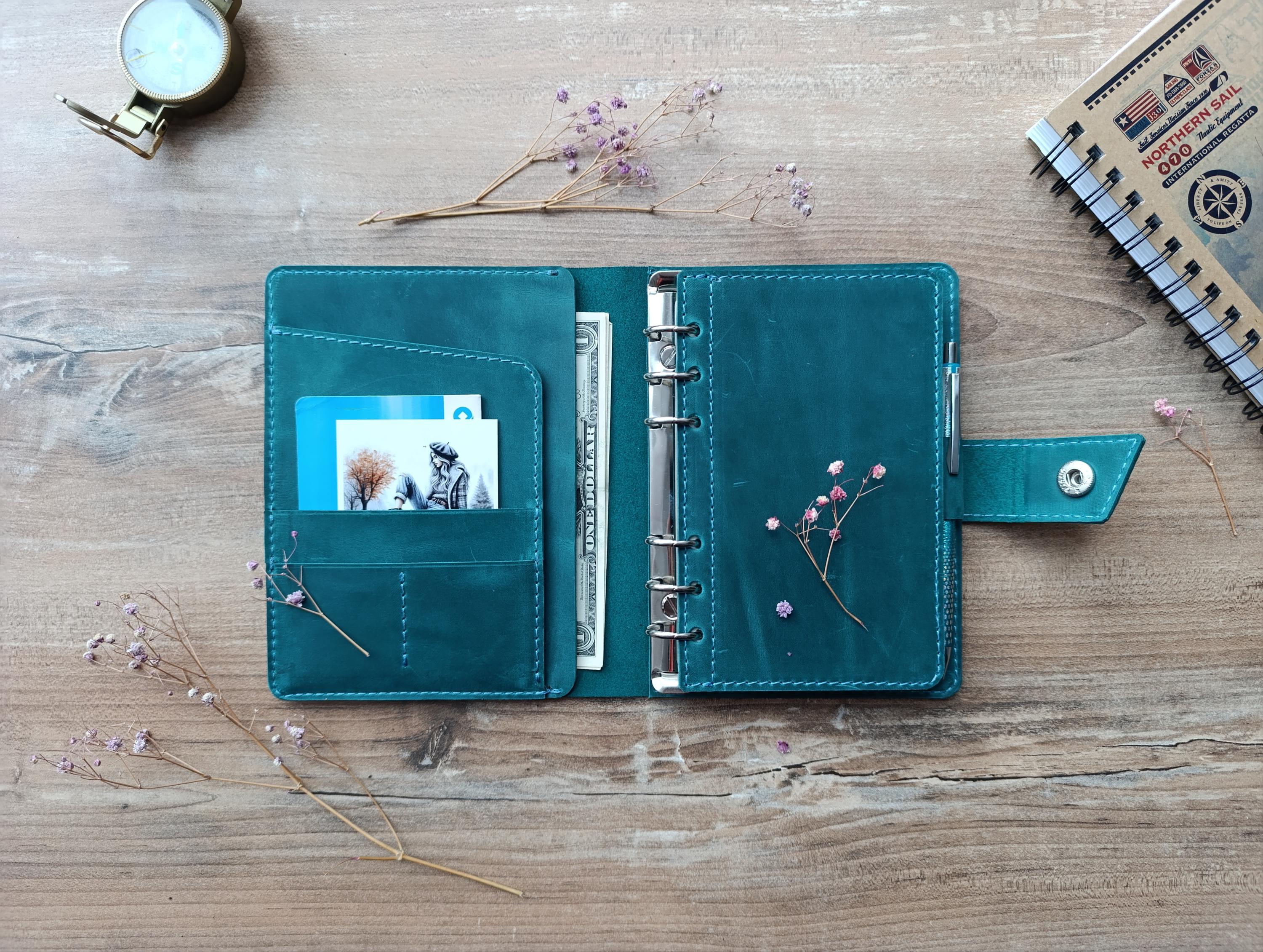 A6 Leather Ring Binder, 6 Ring Organizer, Reusable Planner Cover, A6 ...