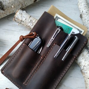 Leather Edc Slip Case/ Field Note Case/notebook Case/ EDC Pocket ...