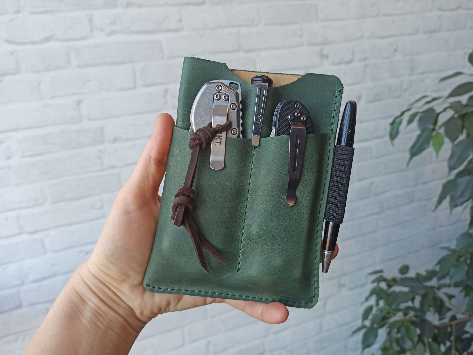 EDC Organizer/leather Edc Organizer for Field Notes/edc Pocket - Etsy