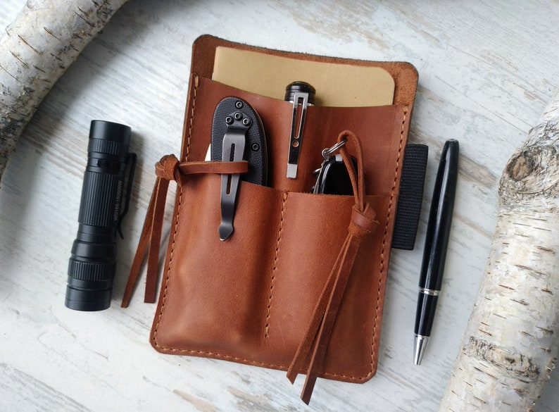 Leather Edc Organizer for Field Notes/edc Organizer/edc Pocket | Etsy