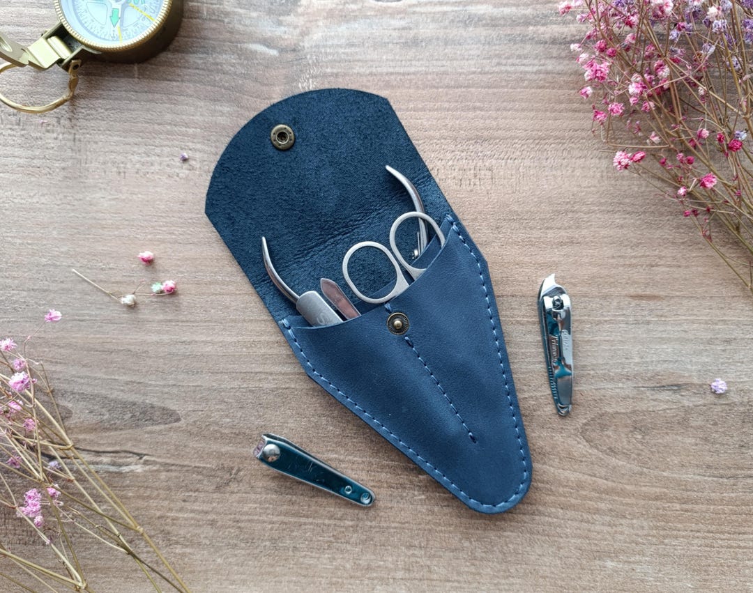 Leather Case for Manicure Tools, Case for Nail Clippers, Case for Nail ...