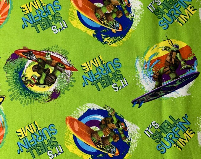 Cool Teenage Mutant Ninja Turtle TMNT Surf Cotton Fabric - Etsy