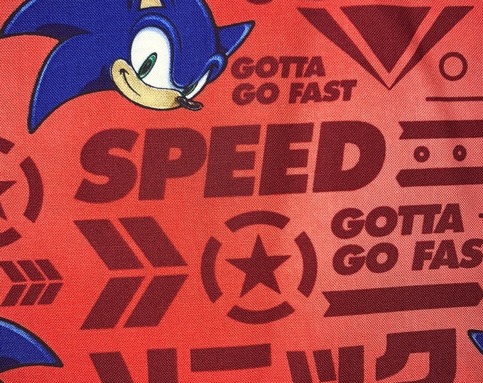 Sonic the Hedgehog Cotton Fabric - Etsy