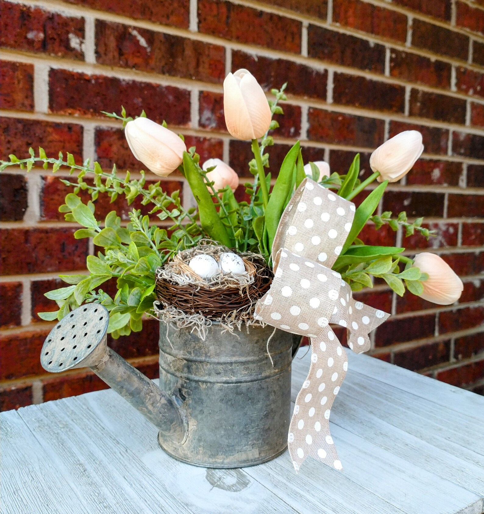 Spring Tulip Arrangement, Small Spring Centerpiece, Farmhouse Tulip ...