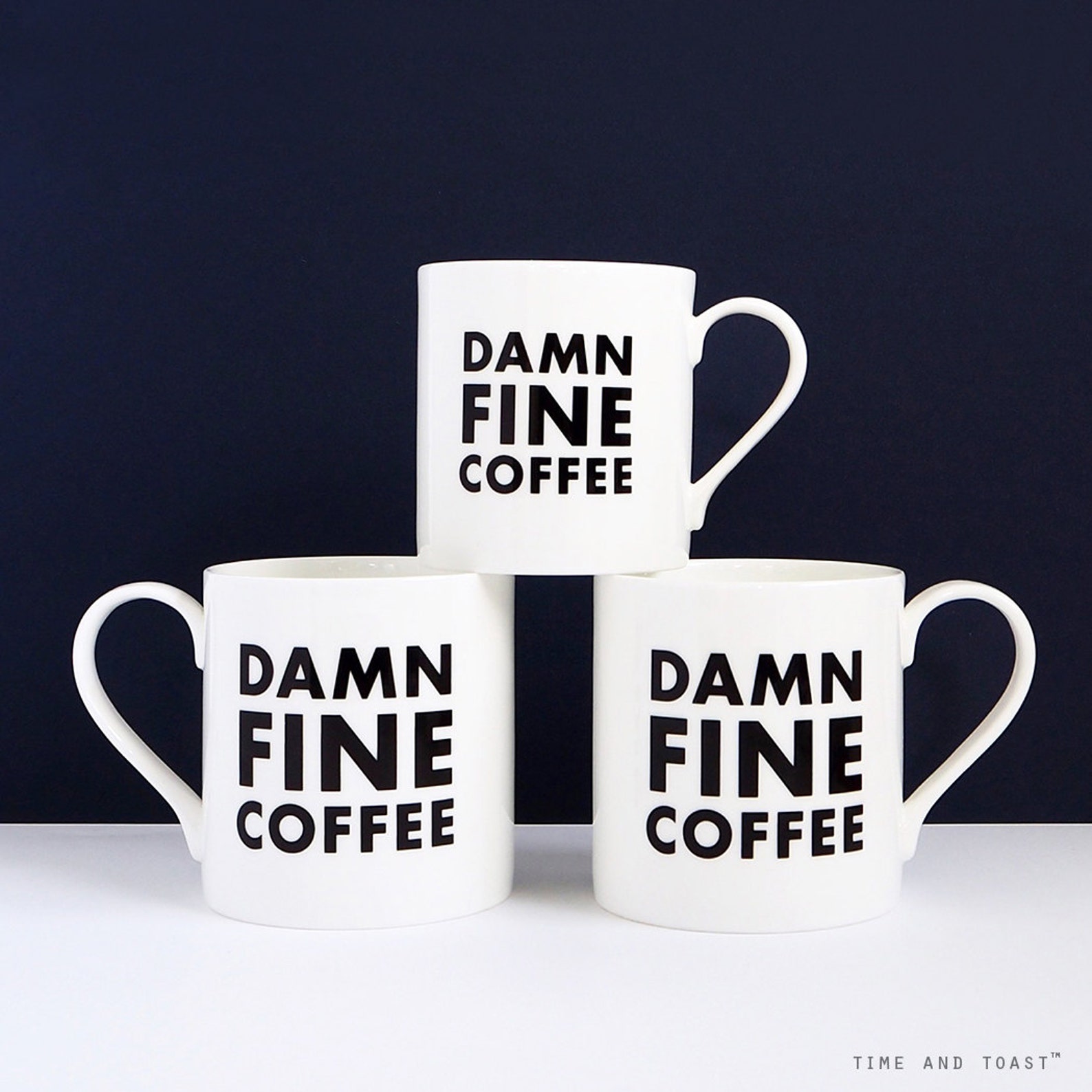 DAMN FINE COFFEE - Fine English Bone China Mug, Hand Decorated ...