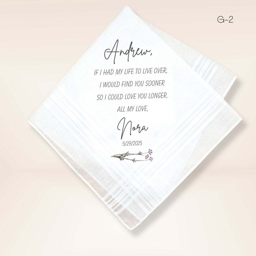 Handkerchief for Husband - Wedding Gift for Groom From Bride- Wedding ...
