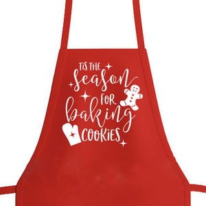 Christmas Apron Baking Apron Red Cookie Apron Red - Etsy