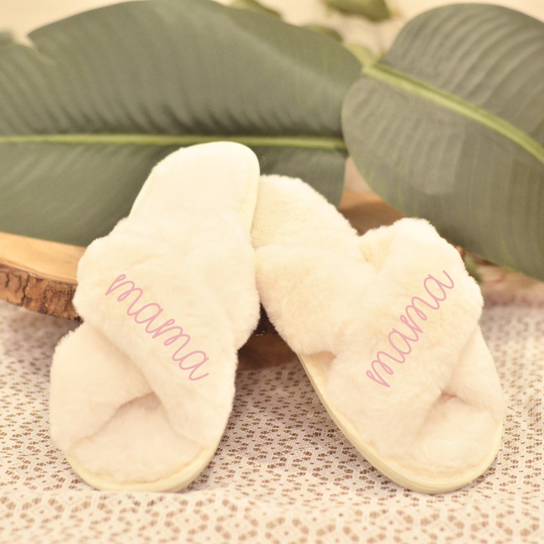 Personalized Mama Fluffy Slipper - Mother's Day Gifts - Custom Mother ...