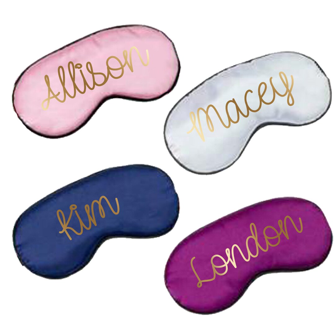 Personalized Satin Sleep Mask – Custom Name Eye Mask, Bridal Gift - Etsy