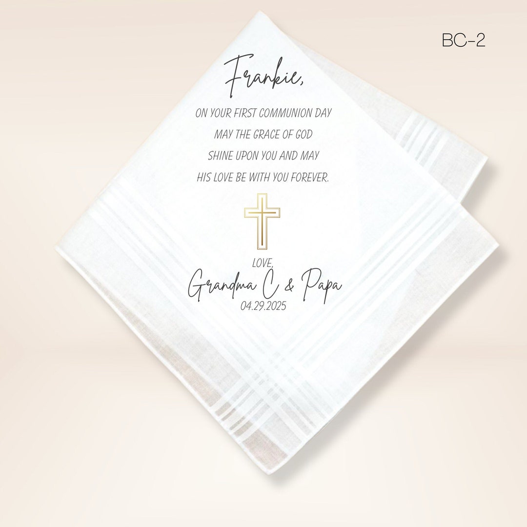 First Communion Gift for Boy - First Communion Handkerchief ...