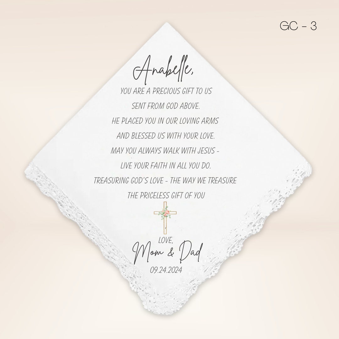 First Communion Gift for Her - First Communion Handkerchief ...