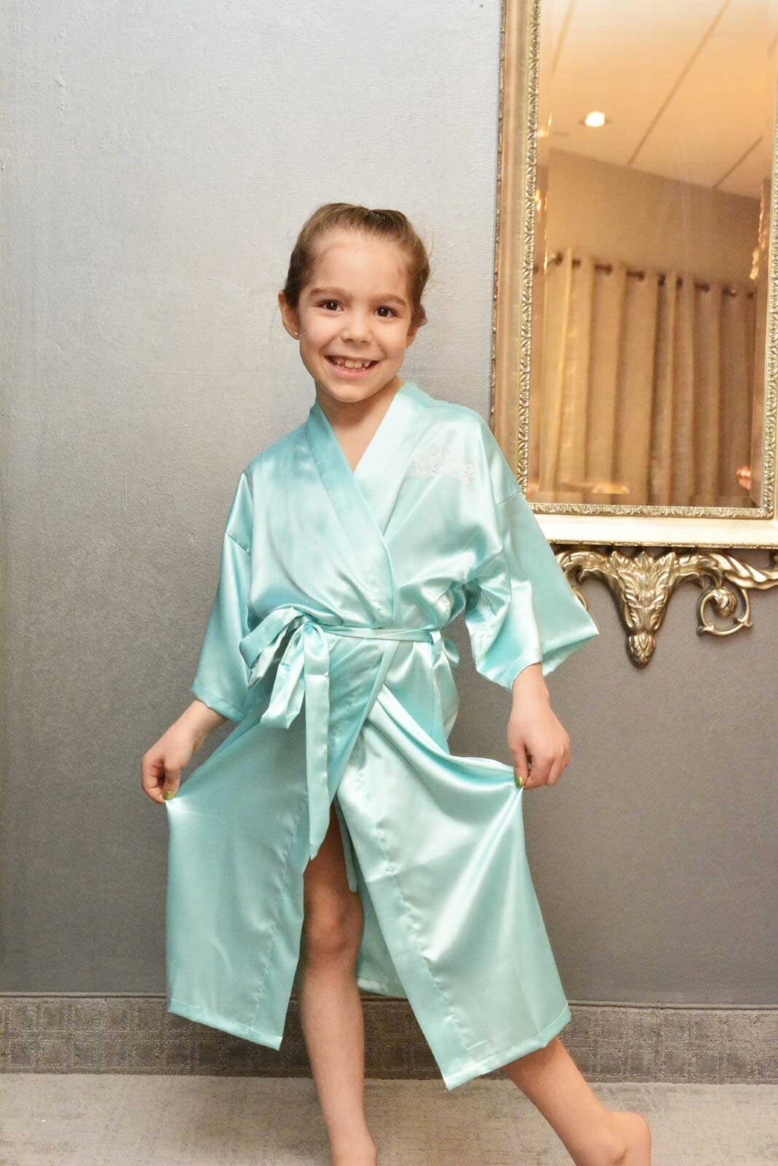 Silk Flower Girl Robe Flower Girl Robe Satin Flower Girl - Etsy