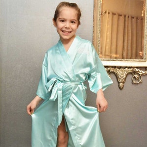 Silk Flower Girl Robe - Flower Girl Robe - Satin Flower Girl Robe ...