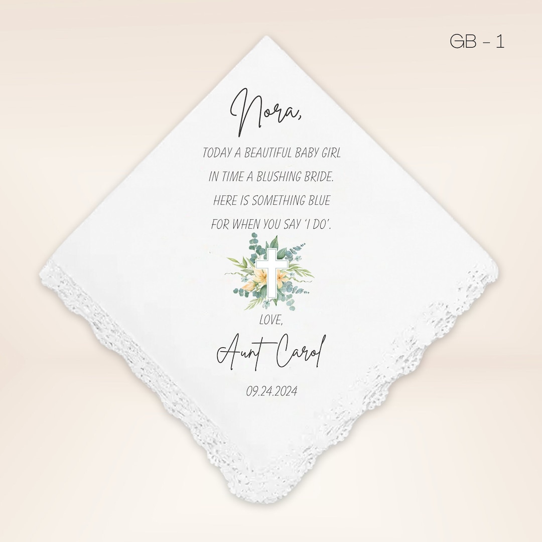 Personalized Baptism Handkerchief – Keepsake Gift for Girls - Etsy