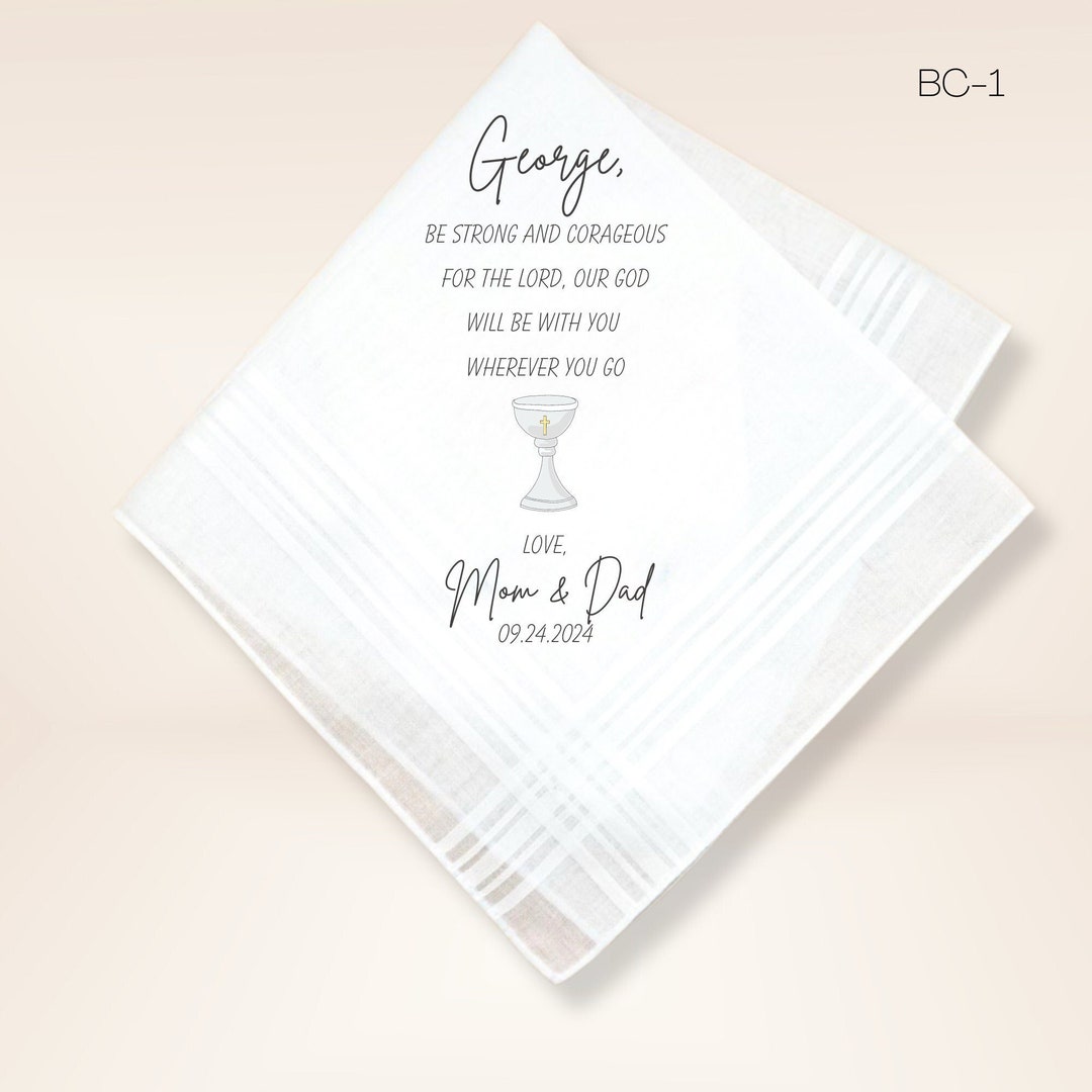 First Communion Gift for Boy - First Communion Handkerchief ...