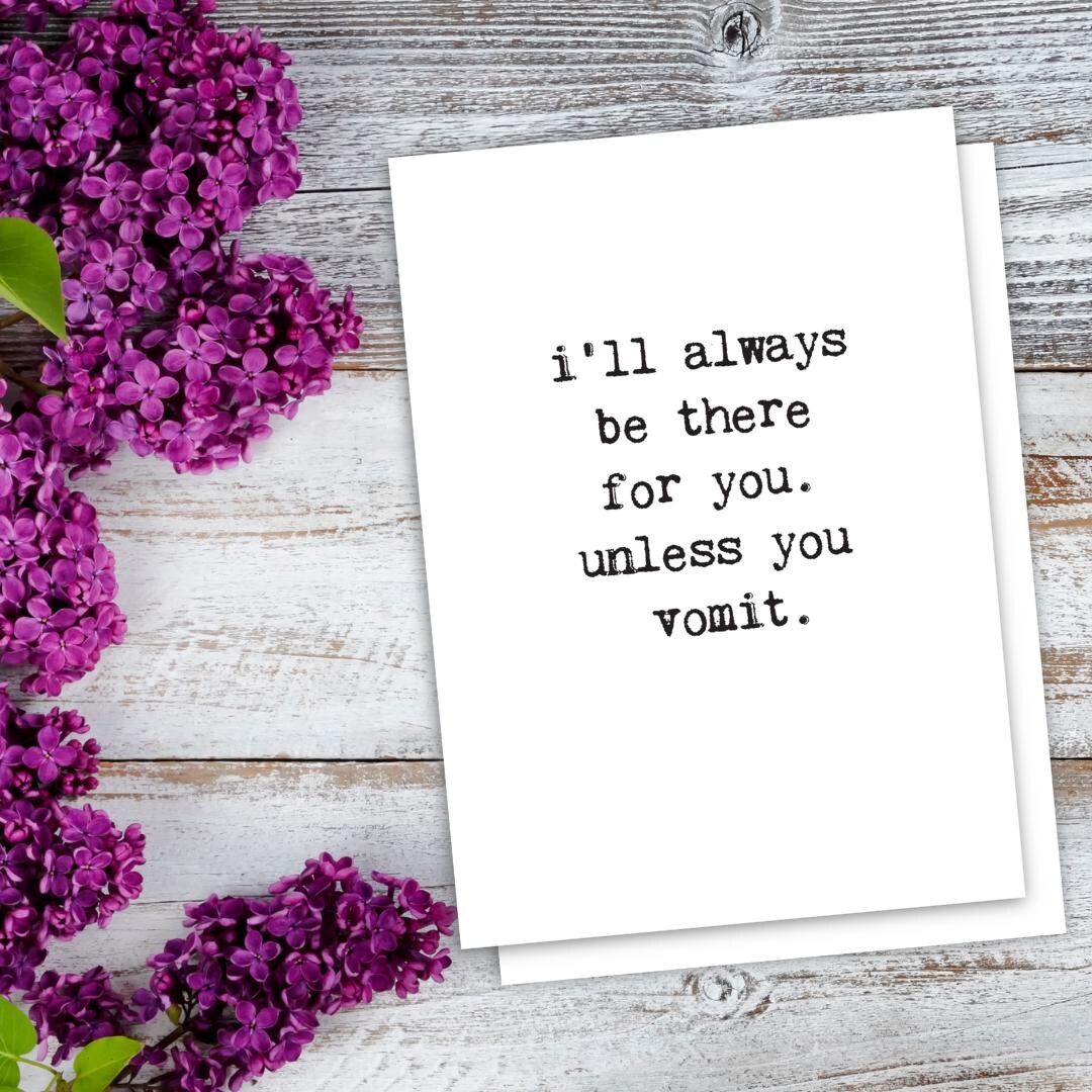 Funny Greeting Cards, Vomit Card, Vomit Humor Card, Funny Friendship ...
