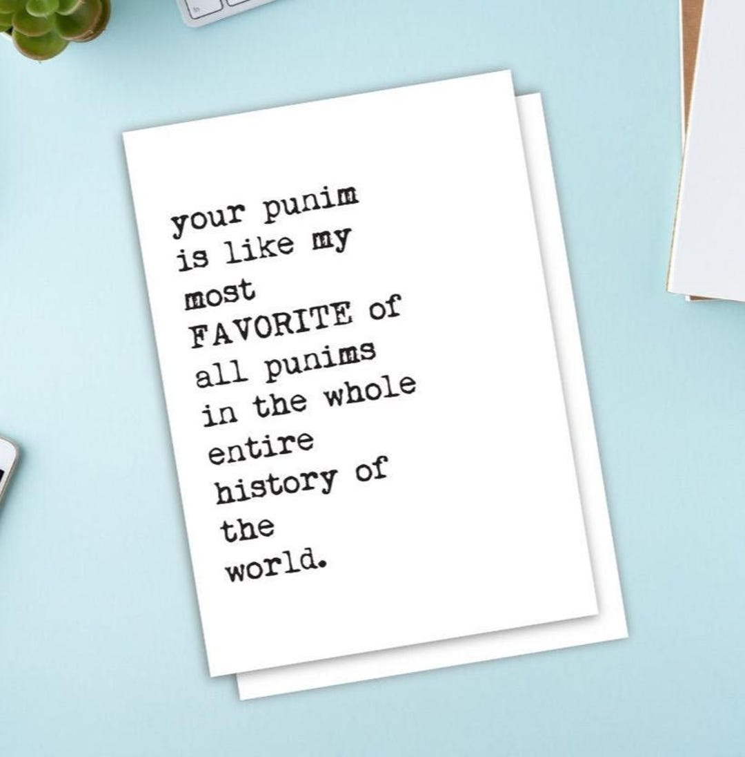 Favorite Punim Card, Jewish Humor Card, Love Card, Jewish Compliment ...