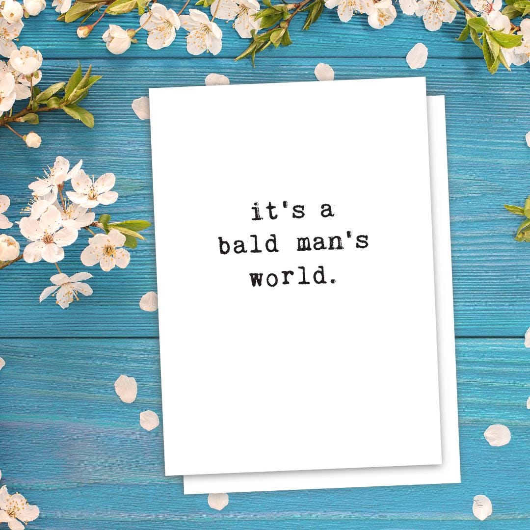 Bald Guy Card, Hair Loss Card, Bald Guy Birthday, Greeting Cards, Funny ...