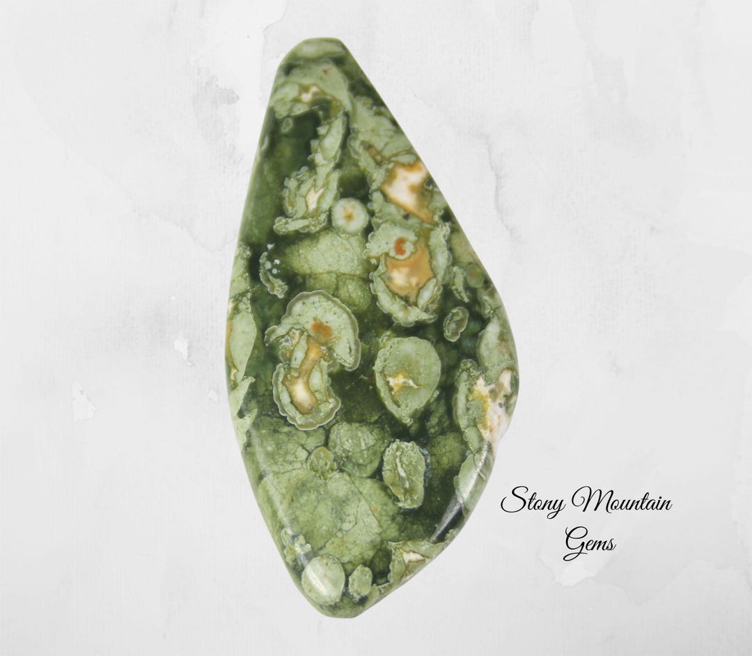 Rainforest Jasper Designer Cabochon, Freeform Stone Cabochon, Volcanic ...
