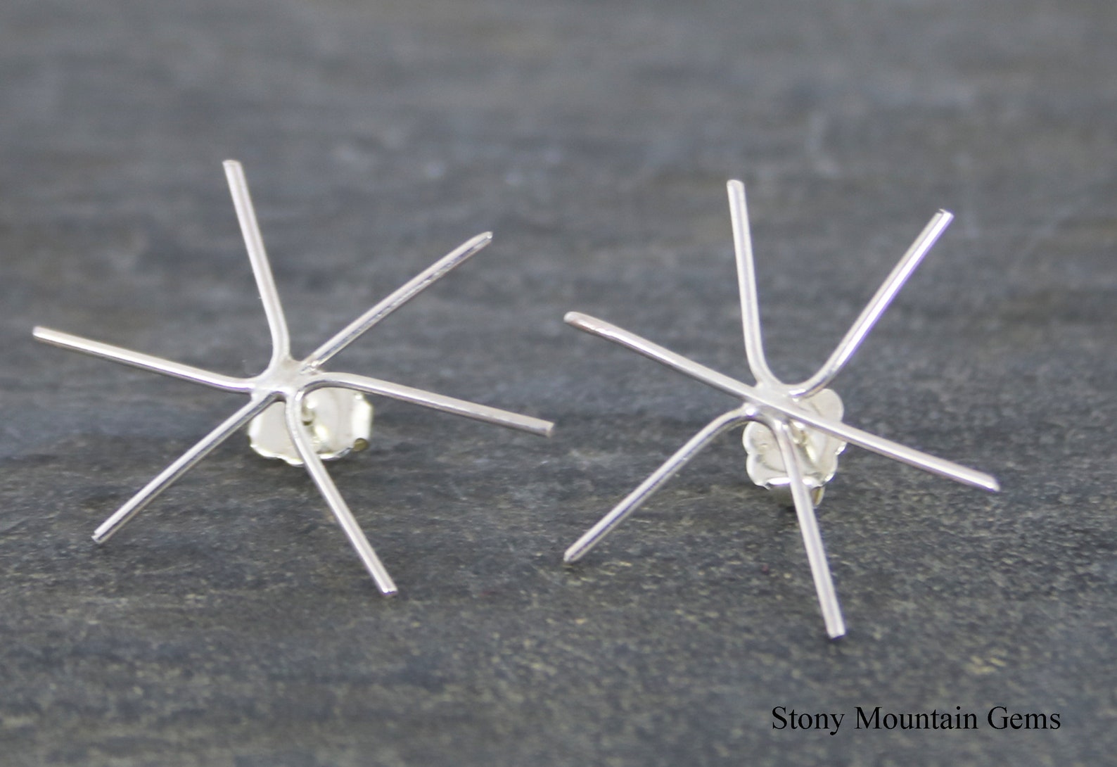 Earring Setting Sterling Silver 6 Prong 20 Gauge Wire Claw - Etsy