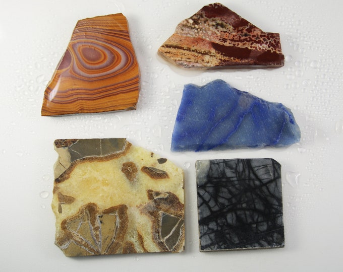 Lapidary Slabs Mixed Lot of Rough Stone Slabs for Cabbing, Cab Cutter ...