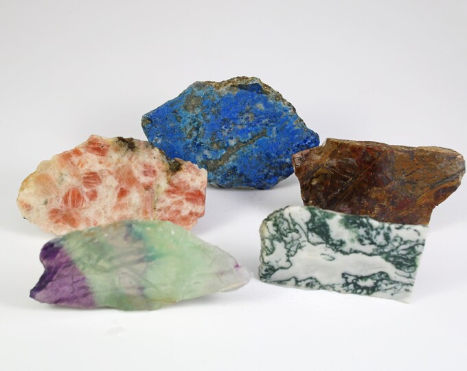Lapidary Rough Stone Slabs for Cabbing, Lapis, Sunstone, Tree Agate ...