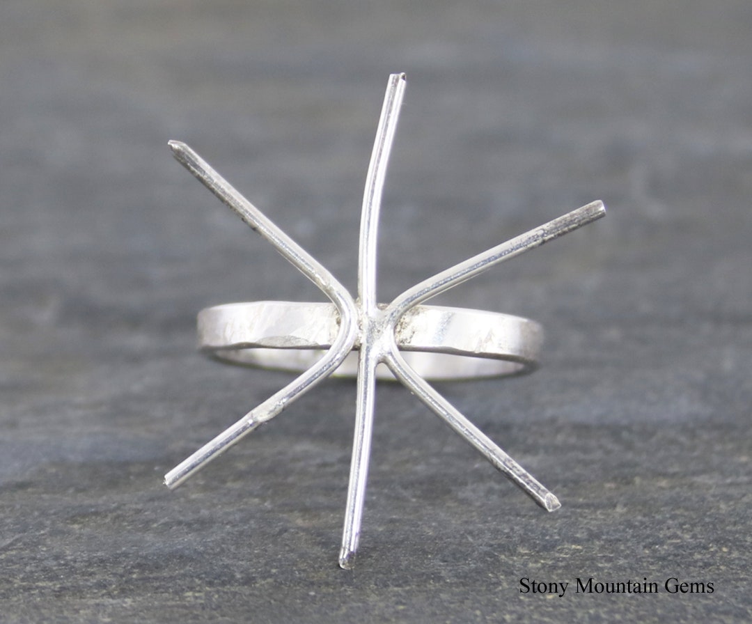 Ring Setting, Sterling Silver 6 Prong 18 Gauge Wire Claw Setting for ...