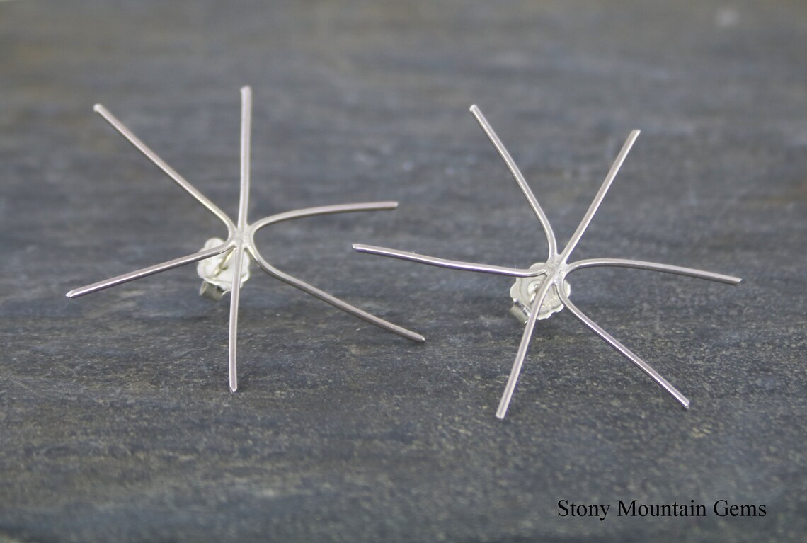 Earring Setting Sterling Silver 6 Prong 20 Gauge Wire Claw | Etsy