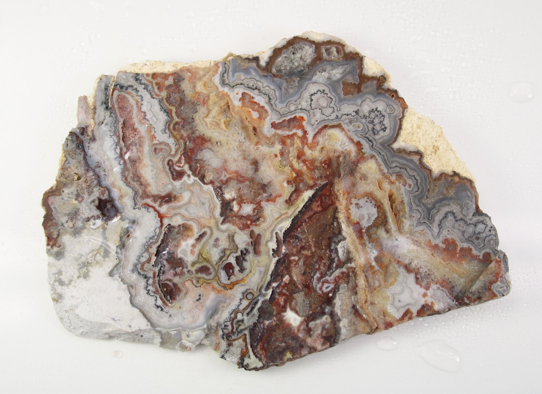 Lapidary Rough Crazy Lace Agate Rough Slab, Unpolished Crazy Lace Stone ...