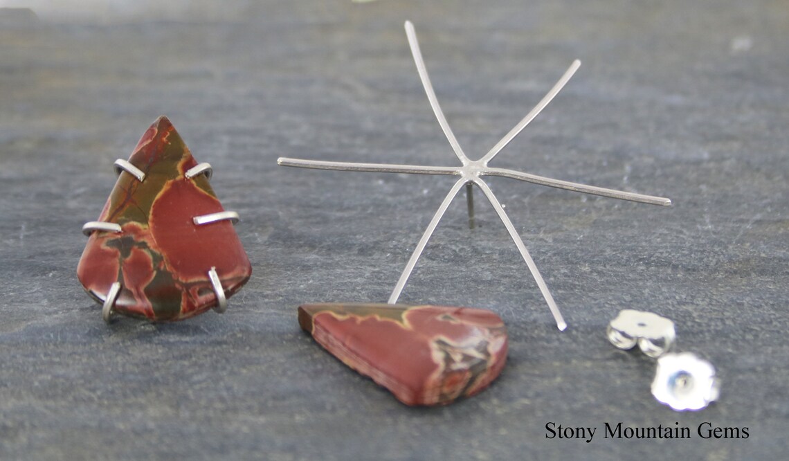 Earring Setting Sterling Silver 6 Prong 20 Gauge Wire Claw | Etsy