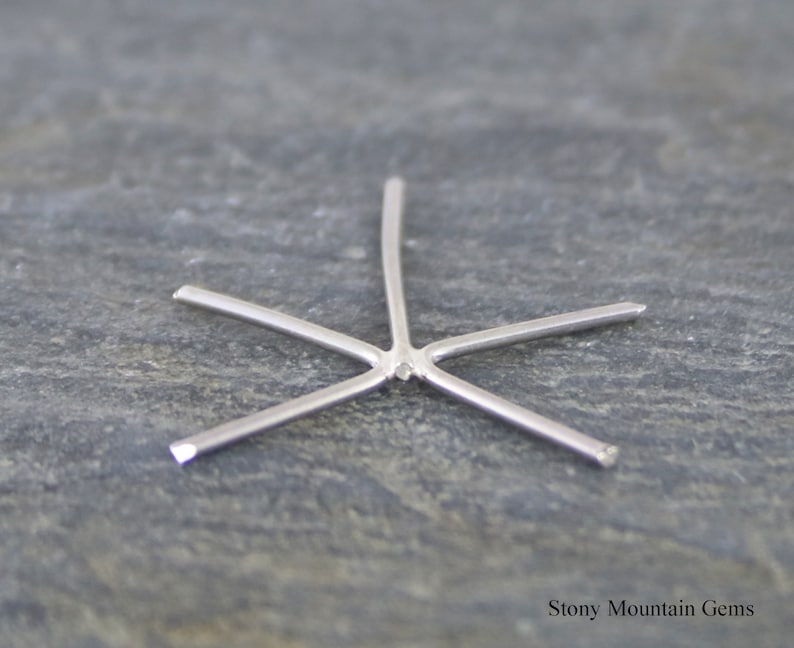 Pendant Setting, Sterling Silver 4 Prong 18 Gauge Wire Claw Setting for ...