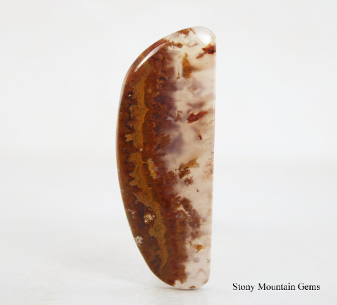 Feather Ridge Plume Agate Designer Cabochon, Freeform Garden Agate Cab ...