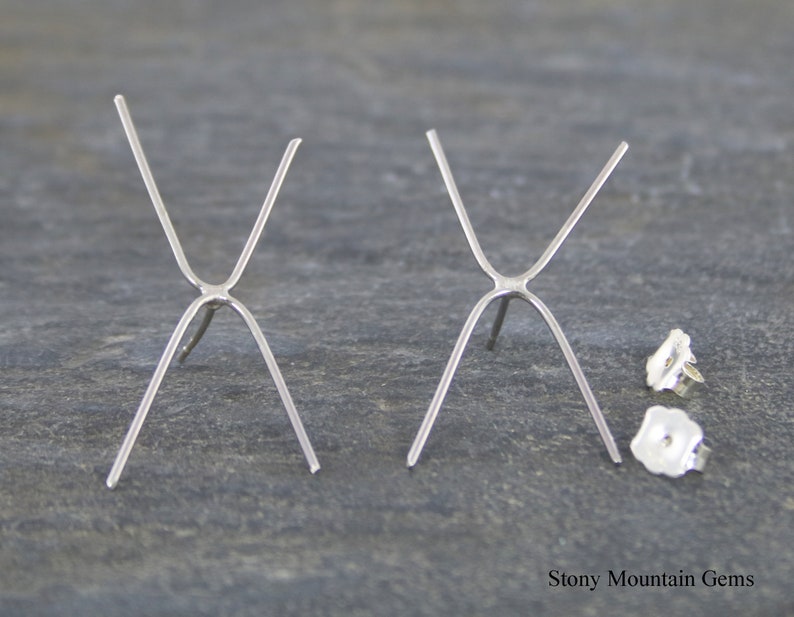 Earring Setting Sterling Silver 4 Prong 20 Gauge Wire Claw - Etsy