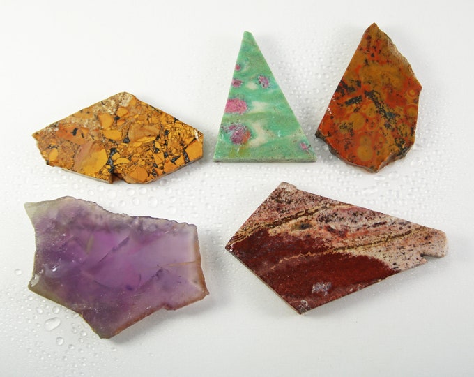 Lapidary Slabs, Mixed Lot of Rough Stone Slabs for Cabbing, Cab Cutter ...