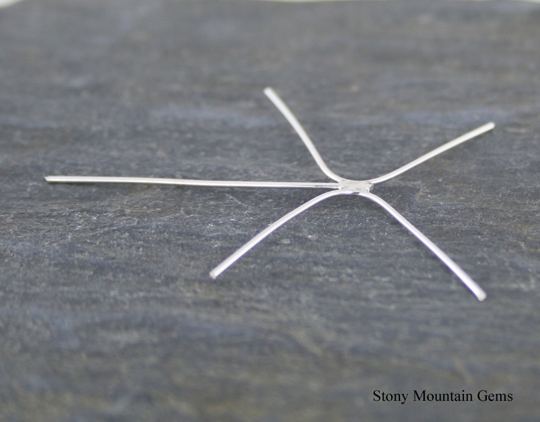 Pendant Setting, Sterling Silver 4 Prong 20 Gauge Wire Claw Setting for ...