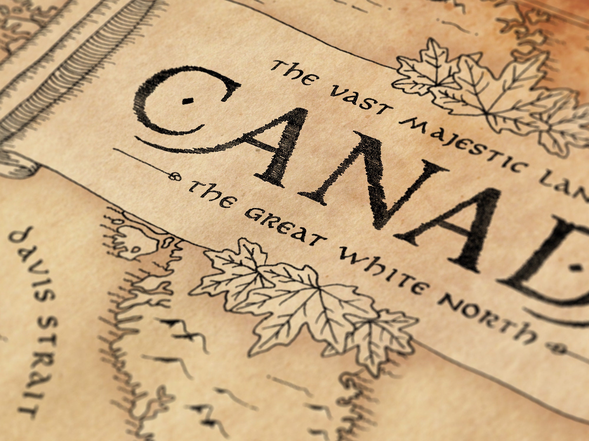Fantasy Map of Canada - Tolkien/lotr/dnd Style - 100% Hand-drawn ...