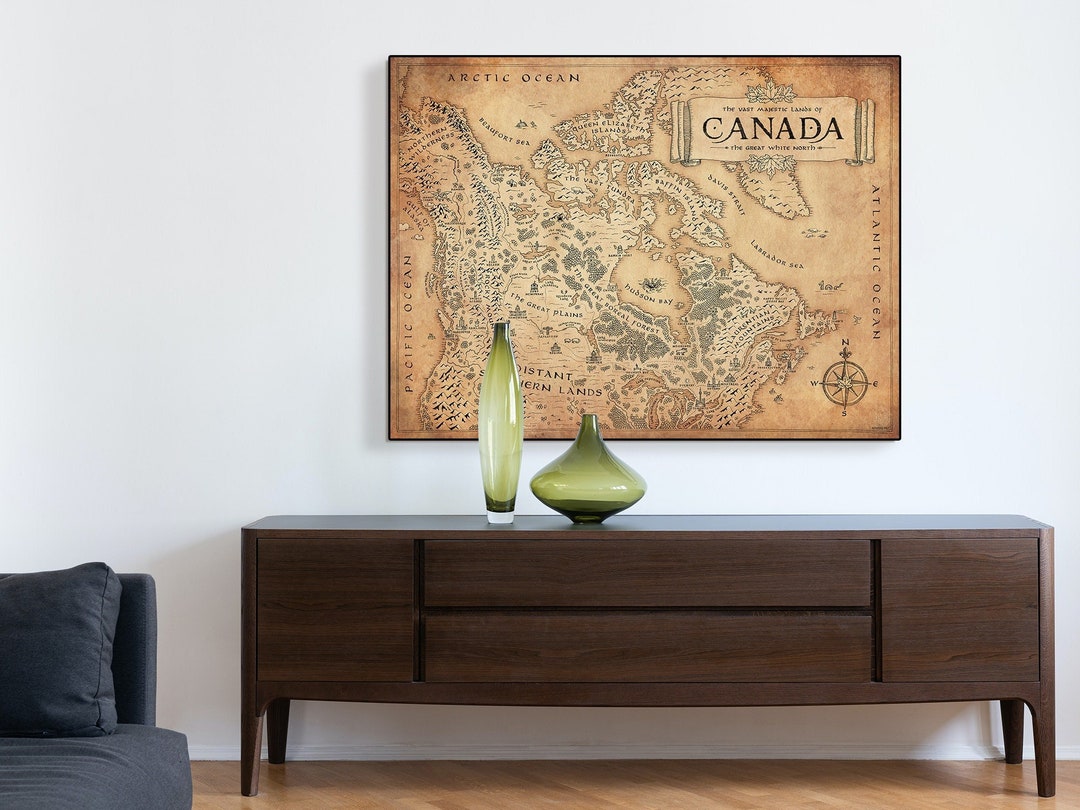 Fantasy Map of Canada - Tolkien/lotr/dnd Style - 100% Hand-drawn ...