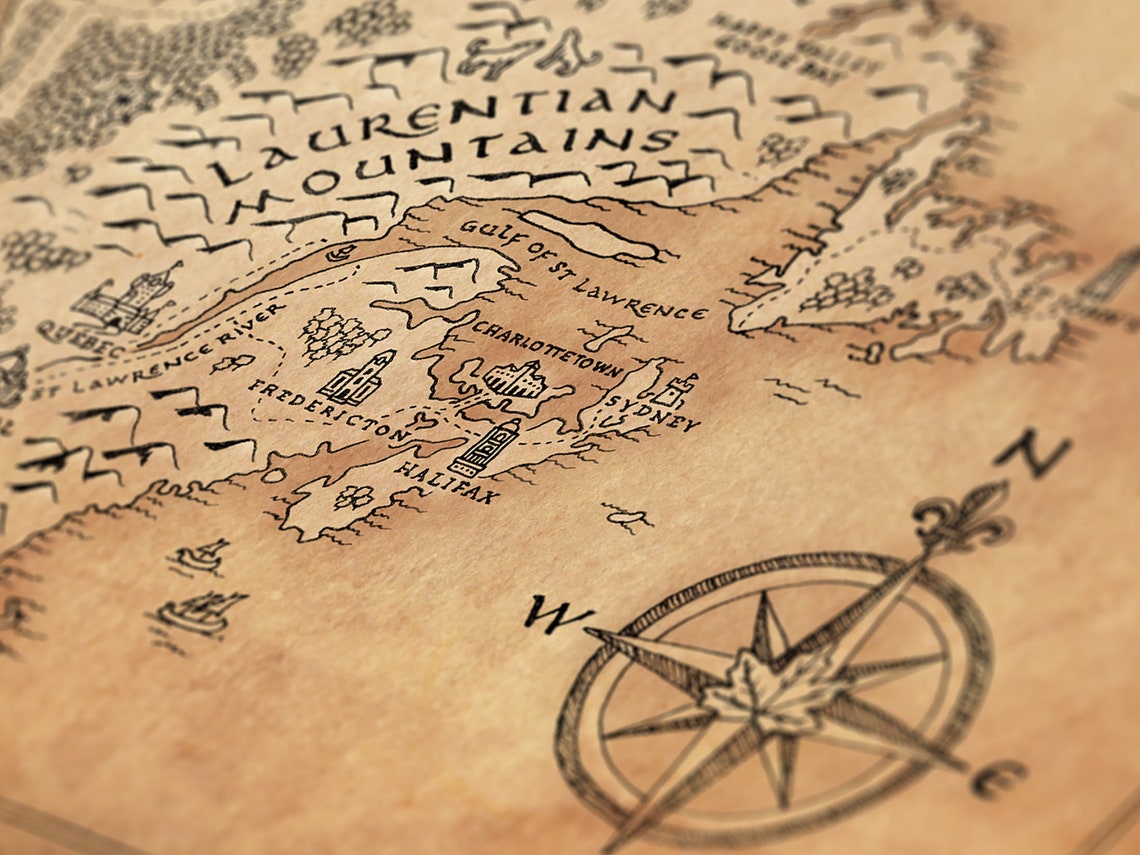 Fantasy Map of Canada - Tolkien/lotr/dnd Style - 100% Hand-drawn ...