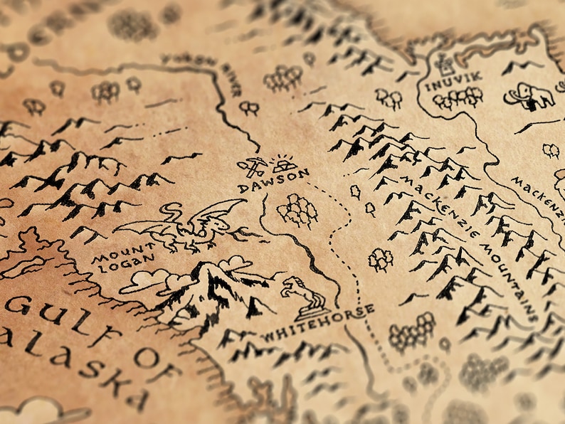 Fantasy Map of Canada - Tolkien/lotr/dnd Style - 100% Hand-drawn ...